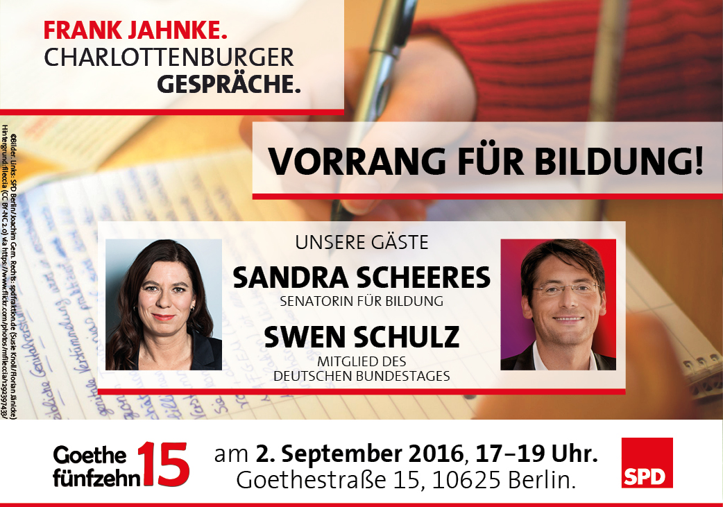 Charlottenburger Gespräch mit Sandra Scheeres - Frank Jahnke